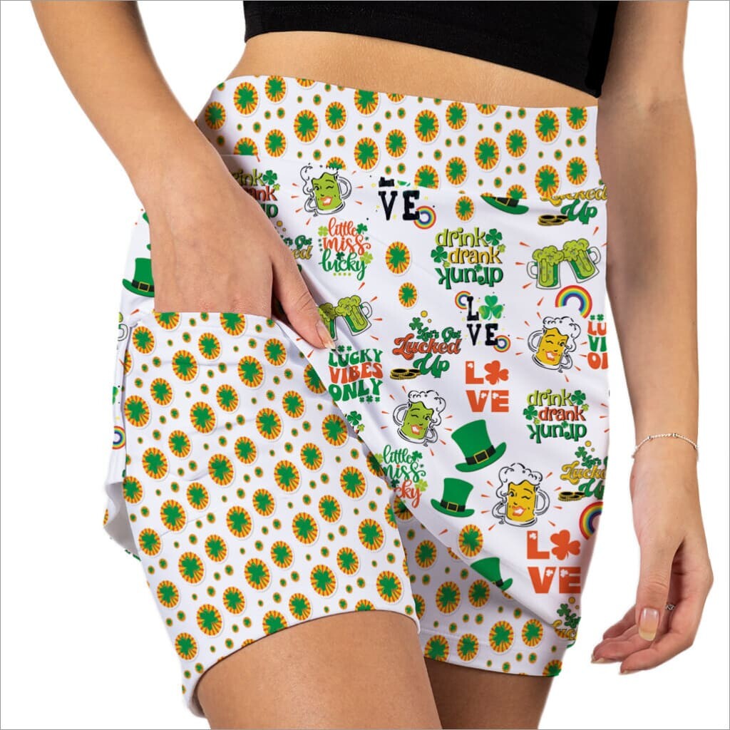 Get Lucky in Style: Lucky Lassie St. Patrick's Day Printed Skort ...